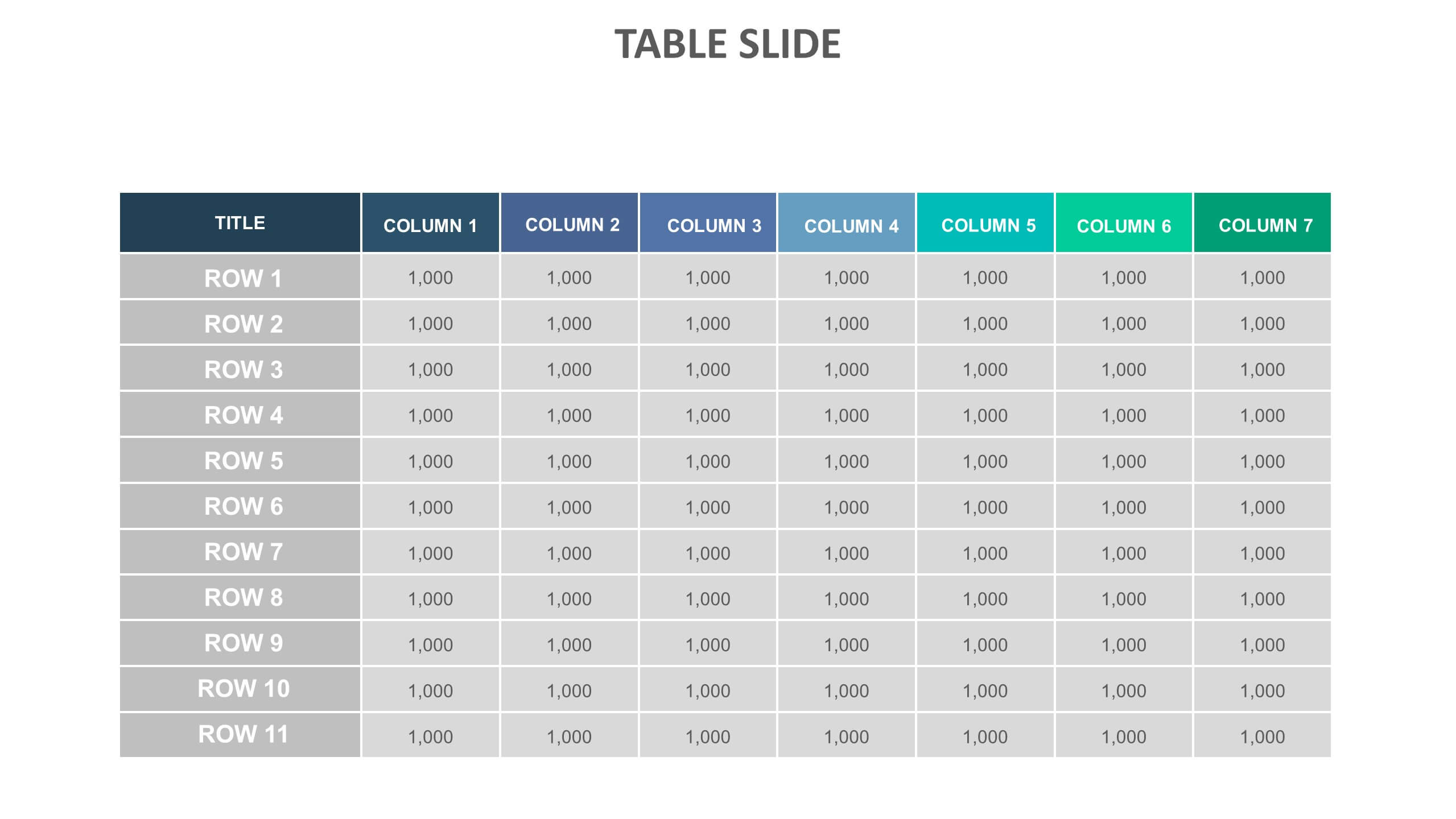 Table Slide Templates | Biz Infograph