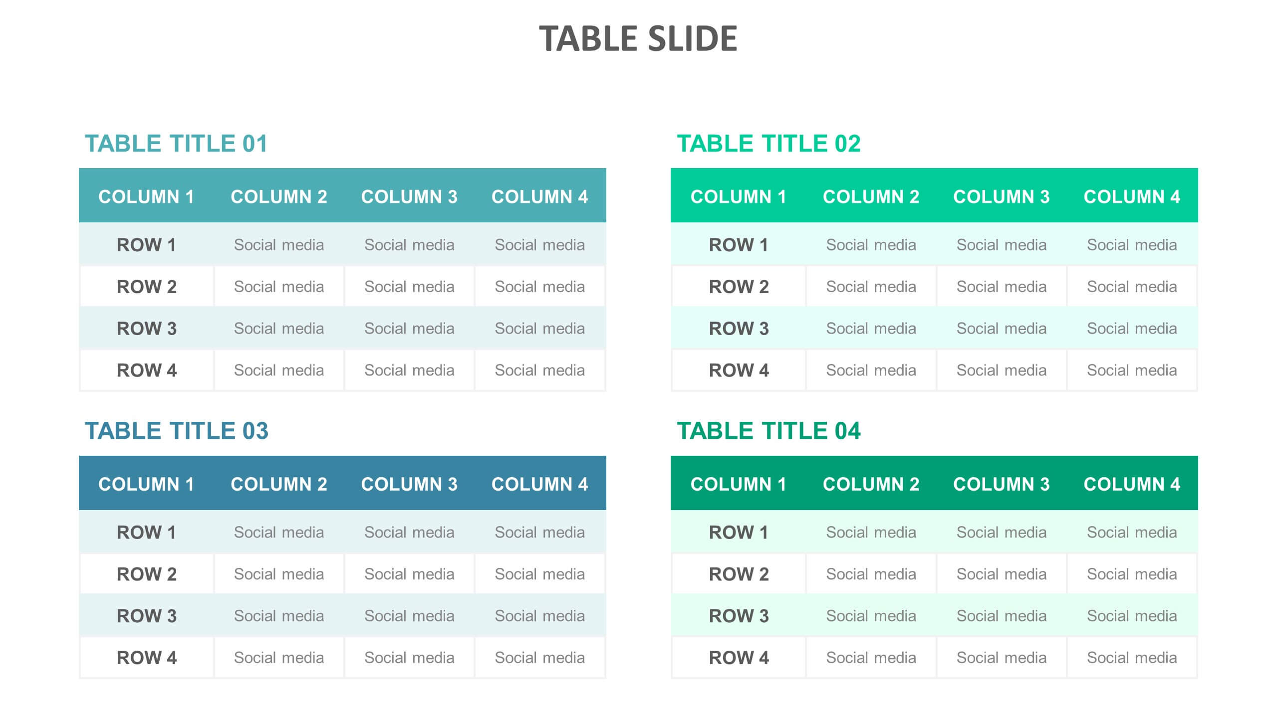 Table Slide Templates | Biz Infograph