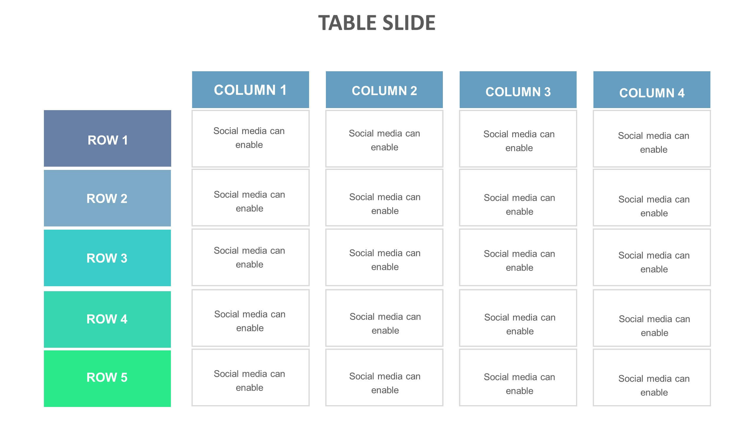 Table Slide Templates | Biz Infograph
