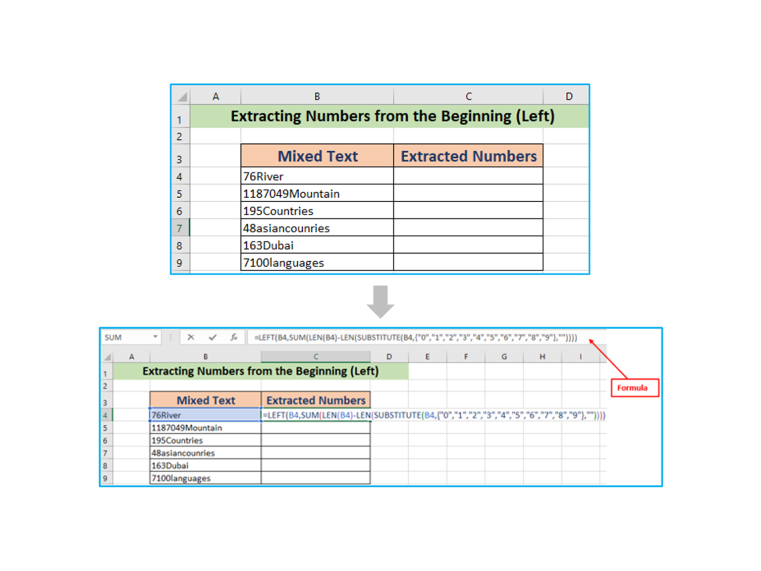 Extract Numbers from a String in Excel (formulas and VBA) - Bizinfograph Blog