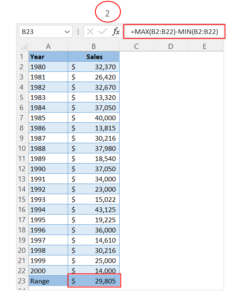 How To Find Range In Excel (Easy Formulas) - Biz Infograph