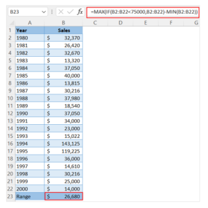 How To Find Range In Excel (Easy Formulas) - Biz Infograph