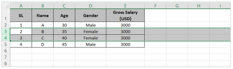 How to Insert Row in Excel – with shortcut key method