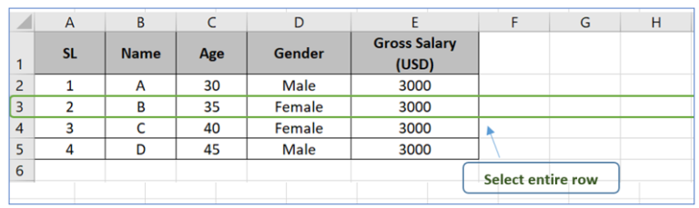 How to Insert Row in Excel – with shortcut key method
