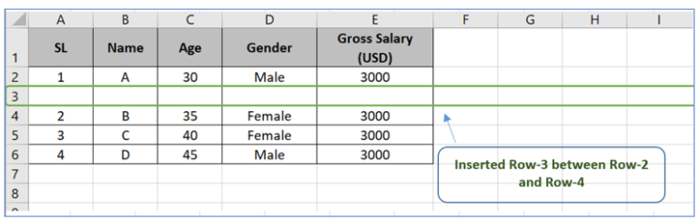 How to Insert Row in Excel – with shortcut key method