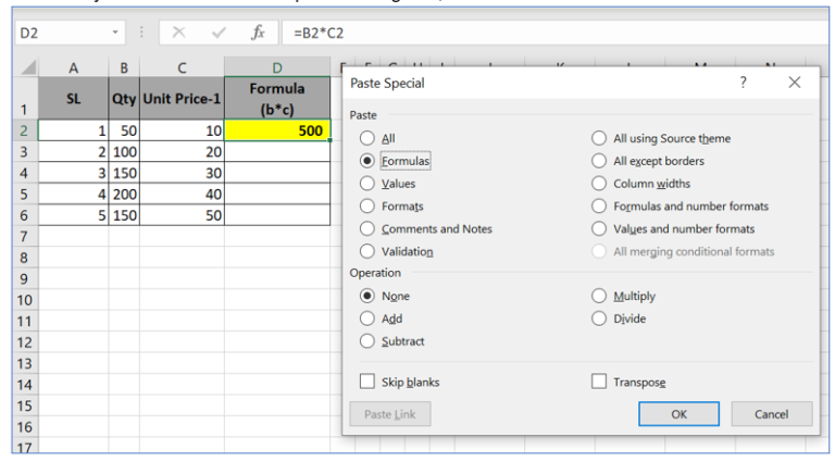 How to Paste Special Shortcuts in Excel - Resource