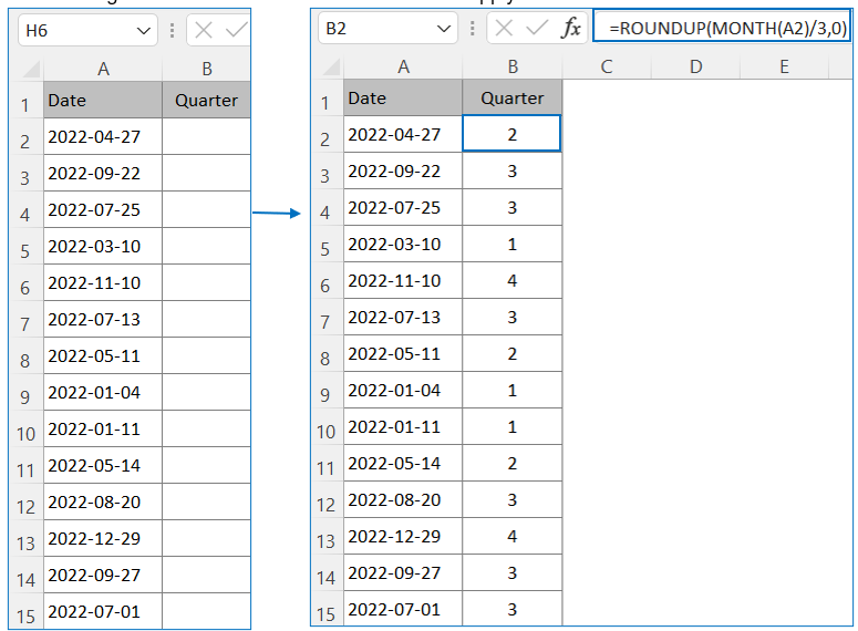 How To Calculate Quarter From Date In Excel 