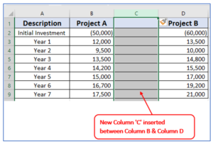 Add Column in Excel. analysis by adding columns in Excel