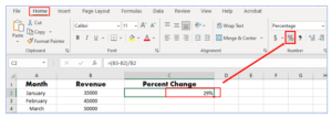 Calculate Percentage Change in Excel