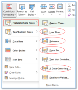 Conditional Formatting in Excel