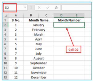 Convert Month Name to Number in Excel