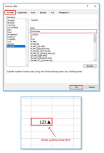 Insert the Delta Symbol in Excel