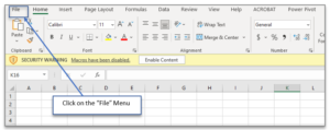 How to enable Macros in Excel?