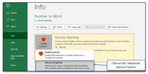 How to enable Macro in Excel?