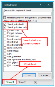 Lock, Hide Cells and Protect Worksheet in Excel