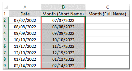 How To Get Month Name From Date In Excel 