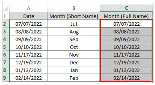 How To Get Month Name From Date In Excel 