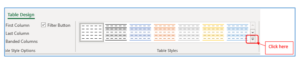 Clear formatting from an excel table