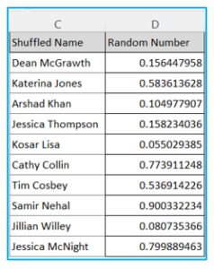 How to Shuffle a List of Items/Names in Excel? 2 Different Ways. - Resource