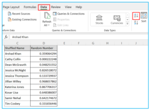 How to Shuffle a List of Items/Names in Excel? 2 Different Ways. - Resource