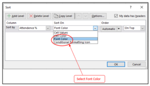 How to Sort data by Color in Excel?