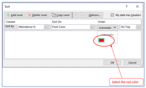 How to Sort data by Color in Excel?
