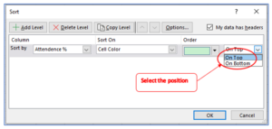 How to Sort data by Color in Excel?