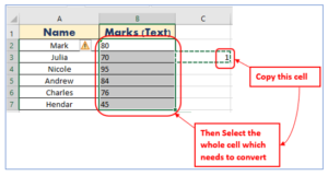 Convert Text to Number in Excel