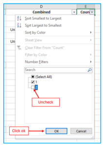 Remove Duplicates in Excel.