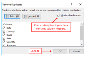Remove Duplicates in Excel.