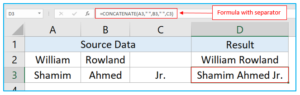 CONCATENATE Function in Excel to combine text and cells