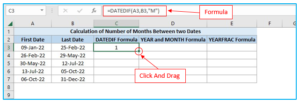 Calculate Number of Months Between two Dates