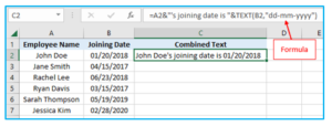 Using TEXT Function in Excel to convert Date to Text - Biz Infograph