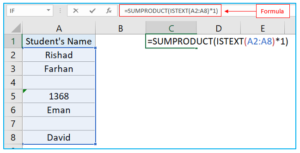 Count Cells with Text in Excel