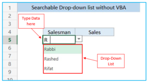 How to Create Searchable Drop Down List in Excel?