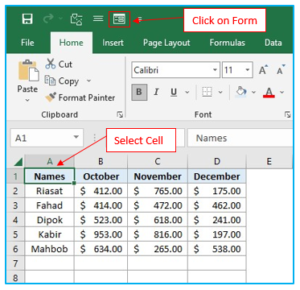 How to Create Data Entry Form in Excel? - Resource