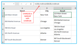 How to Insert Line Break (add carriage return) in Excel?