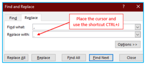 How to Insert Line Break (add carriage return) in Excel?