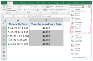 Remove The Time from Date in Excel. Time from Date in Excel