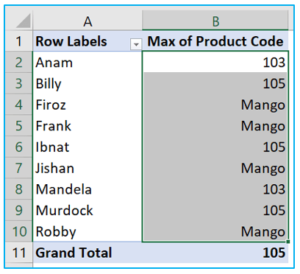 How to Display Text in Pivot Table Values Area?