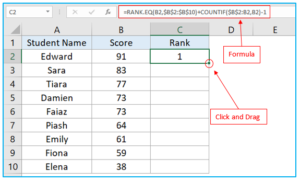 How to Apply Excel RANK Function?