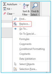 How to use Find and Replace in Excel?