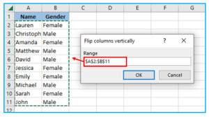 How to Flip Data in Excel - reverse the order of data in Column-row?