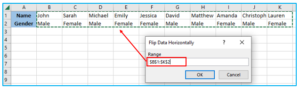 How to Flip Data in Excel - reverse the order of data in Column-row?