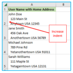 How to Indent in Excel with shortcut?