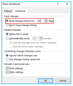 Track Changes in Excel
