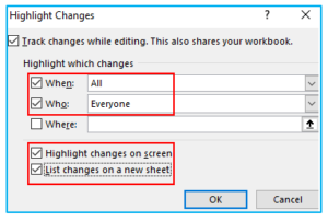 Track Changes in Excel