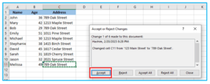 Track Changes in Excel