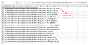 How to find the File Names list from a folder in Excel?