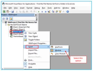 How to find the File Names list from a folder in Excel?